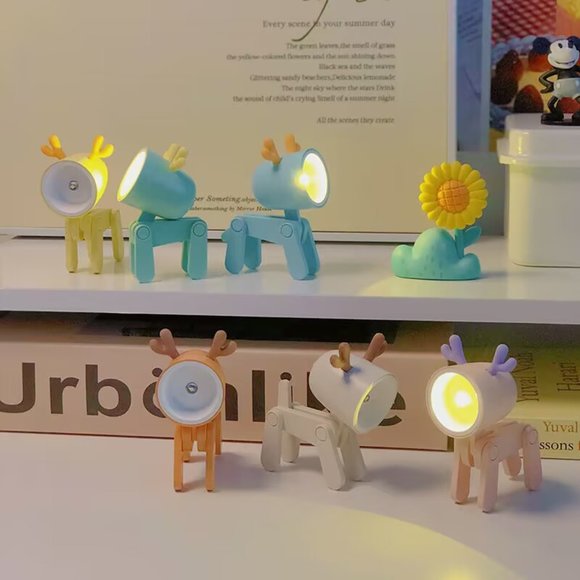 Accents | Led Mini Night Light Cute Deer Foldable Desk Lamps Desktop ...